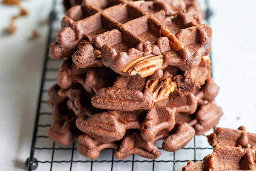 Gaufres brownies aux noix de pécan au Thermomix • Yummix